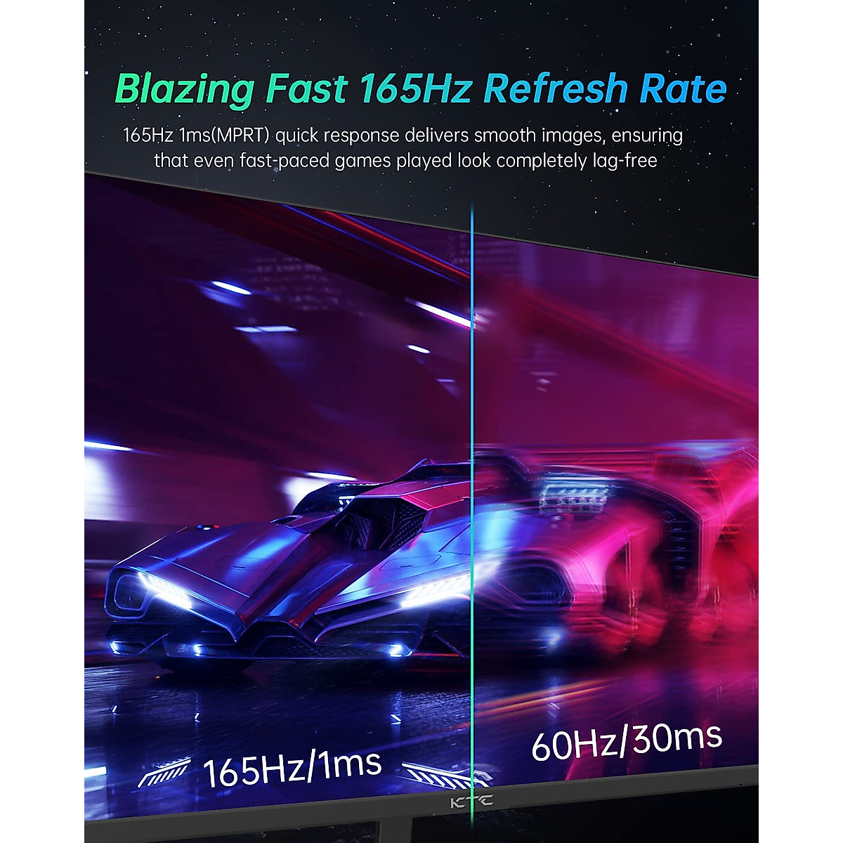 KTC 23.8/24 Inch Gaming Monitor 1080p 165Hz 144Hz Monitor, 1ms MPRT Fast IPS Monitor, HDR10, 125% SRGB, 300nits, HDMI/DP, Eyecare, Adjustable & Mountable, Vesa Support, Tilt, Computer Monitor