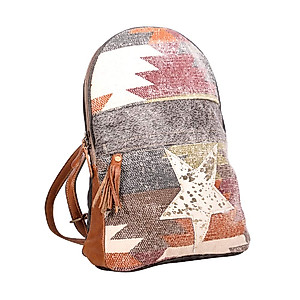 Myra Bags Superior Canvas, leather & Rug Backpack S-1927, Multicolour, Large
