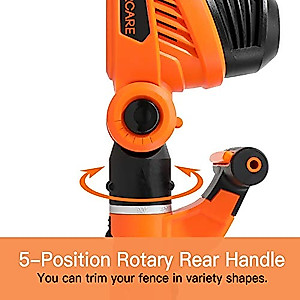 GARCARE 2 in 1 Electric Hedge Trimmers, Corded 4.8A Pole Hedge Trimmer Set with 20 inch Laser Cut Blade