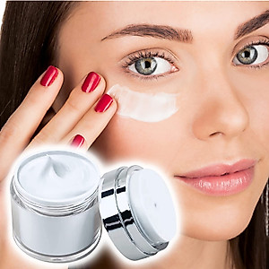 5 Pack Airless Pump Jar set, 1.7 OZ Airless Pump Bottle and Travel Jar for Creams, Vacuum Cosmetics Pump Bottle Dispenser, Travel Container for Creams, Lotion, Cosmetic, Toiletries and Liquid Storage