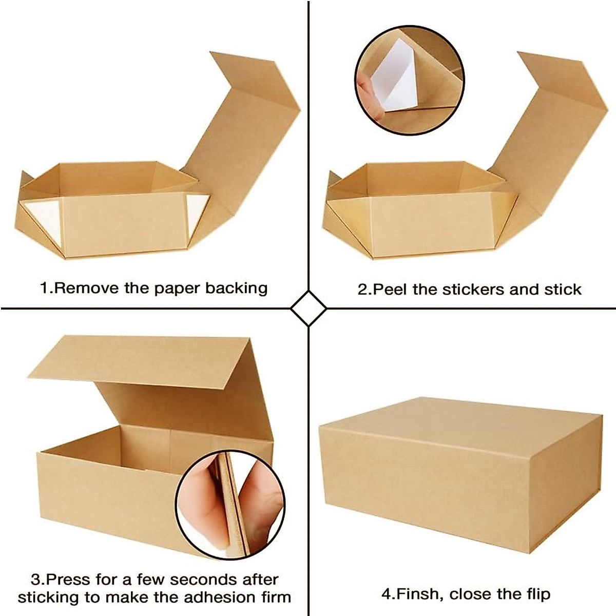 RayofSun Brown Small Gift Boxes With Lids For Presents.10.5 * 7 * 3in Bridesmaid Proposal Box ForFor Wedding,Christmas,Birthday(1pc