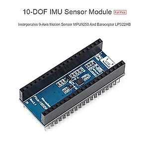 Waveshare 10-DOF IMU Sensor Module for Raspberry Pi Pico Incorporates 9-Axis Motion Sensor ICM20948 and Baroceptor LPS22HB
