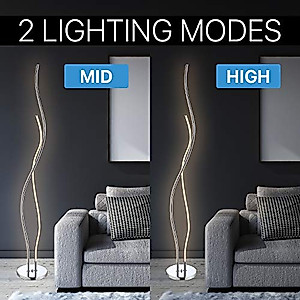 JONATHAN Y JYL7008A Cairo 63.75" LED Integrated Floor Lamp, Modern, Contemporary, Office, Living Room, Family Room, Dining Room, Bedroom, Guest Room, Hallway, Foyer, Chrome