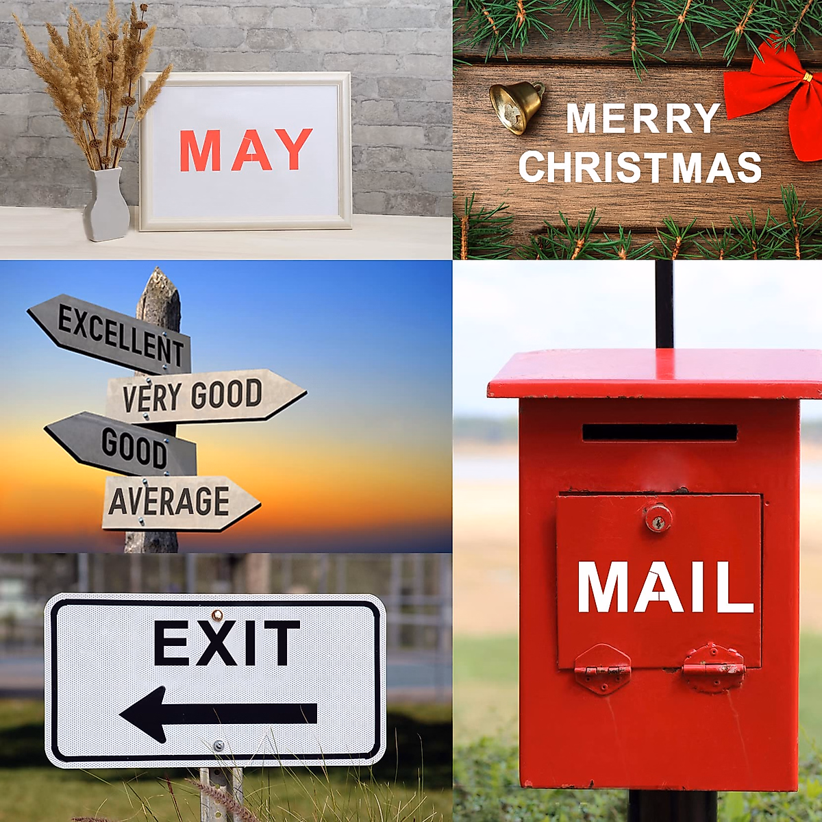 3 Inch Letter Stencils for Painting, 62 Pcs Reusable Plastic Letter Number Stencils, Interlocking Template Kit for Painting on Wood, Wall, Fabric, Rock, Chalkboard, Signage Interlocking Template Kit