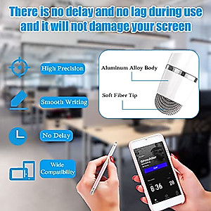 2PCS Stylus Pens for Touch Screens, Pen iPhone/iPad/Tablet Android/Microsoft Surface, Compatible with All Screens(White Pink/White Purple)