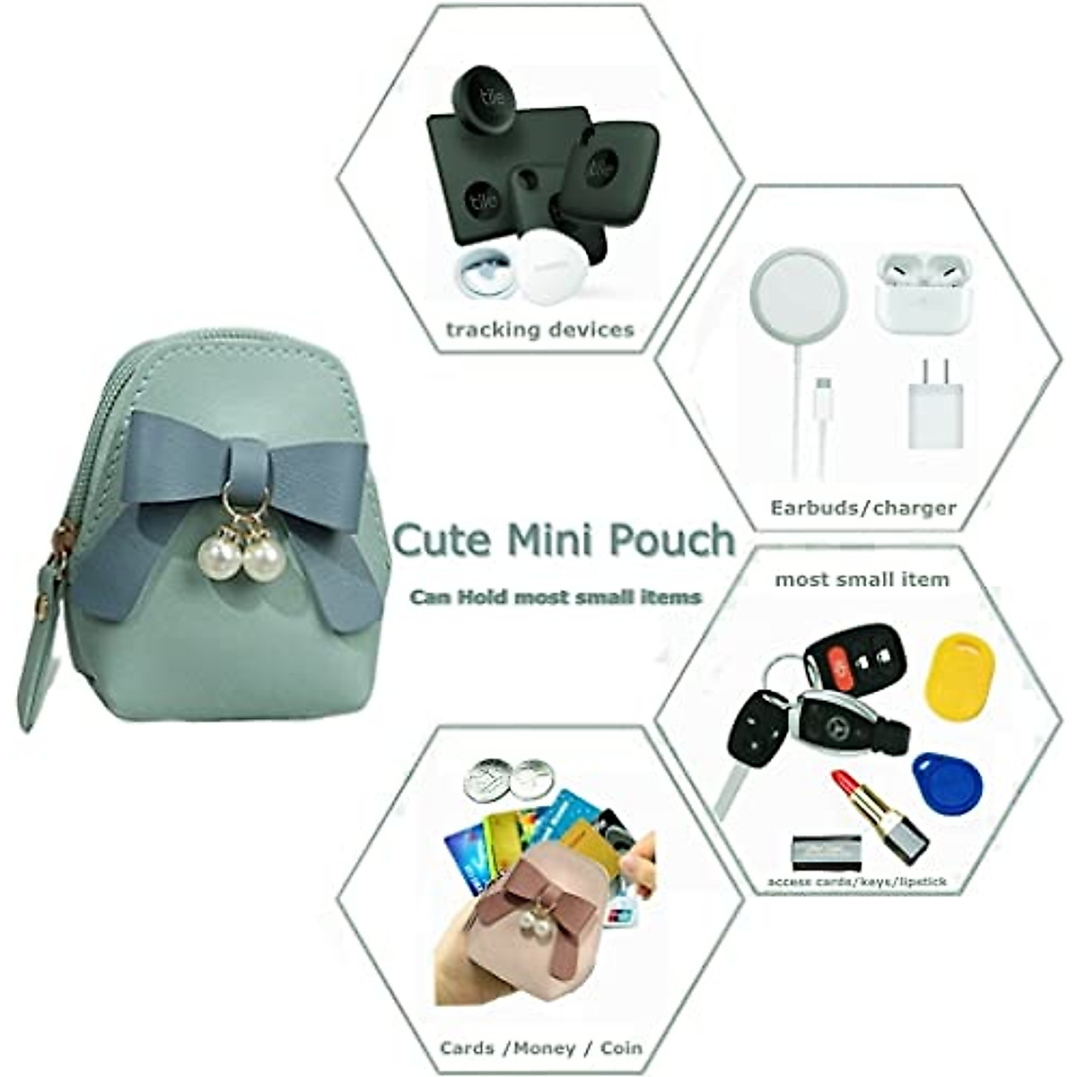 Tomcrazy Bow Tie Mini Pouch for AirPods Pro 2nd, 1st 3 / Galaxy Buds/Airtag/Access Cards, Mini Coin Purse Pendant Storage Bag for Sony LinkBuds S WF-L900 WF-1000XM4 Ambie AM-TW01 Earbuds Case (#2)