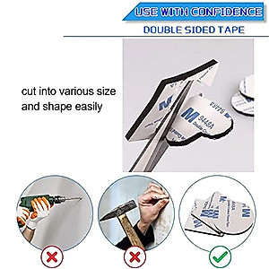 leiwo 50Pcs Heavy Duty Double Sided Foam Tape Strong Pad Mounting Adhesive Tape,Black Self-Adhesive Tape Include Square Round