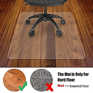 Azadx Office Chair Mat for Hardwood Floor 30 x 48'', Small Chair Mat Clear Easy Glide on Hard Floors, Rolling Chair Mat Plastic Mat Under Desk Chair