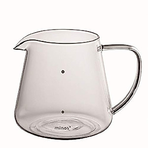 Minos Borosilicate Glass Coffee Server, 600 ml, Pour Over Coffee Carafe, Clear