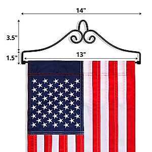Anley Wrought Iron Garden Flag Hanger - Garden Banner Holder Detached to Use - Rust Resistant & Black Matte Coating(Ideal for Flag/Banner with Width Smaller than 13")