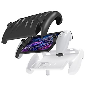 EJGAME Upgraded Ultra Slim TPU Protective Case with Front Cover Compatible with PS Portal, Shock-Absorption, Non-Slip and Anti-Scratch Design Cover Protector(Black and White)