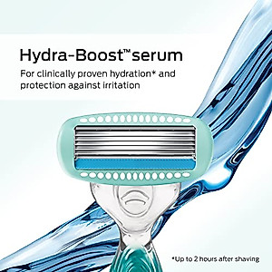 Schick Hydro Silk Moisturizing Razor Blade Refills for Women with Shower Hanger, 4 Count
