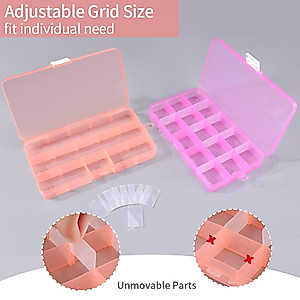 Opret Jewelry Organizer(4 Pack), SMALL Plastic Jewelry Box(15 grids) with Movable Dividers Earring Storage Containers, Size 6.9×3.9×0.9in