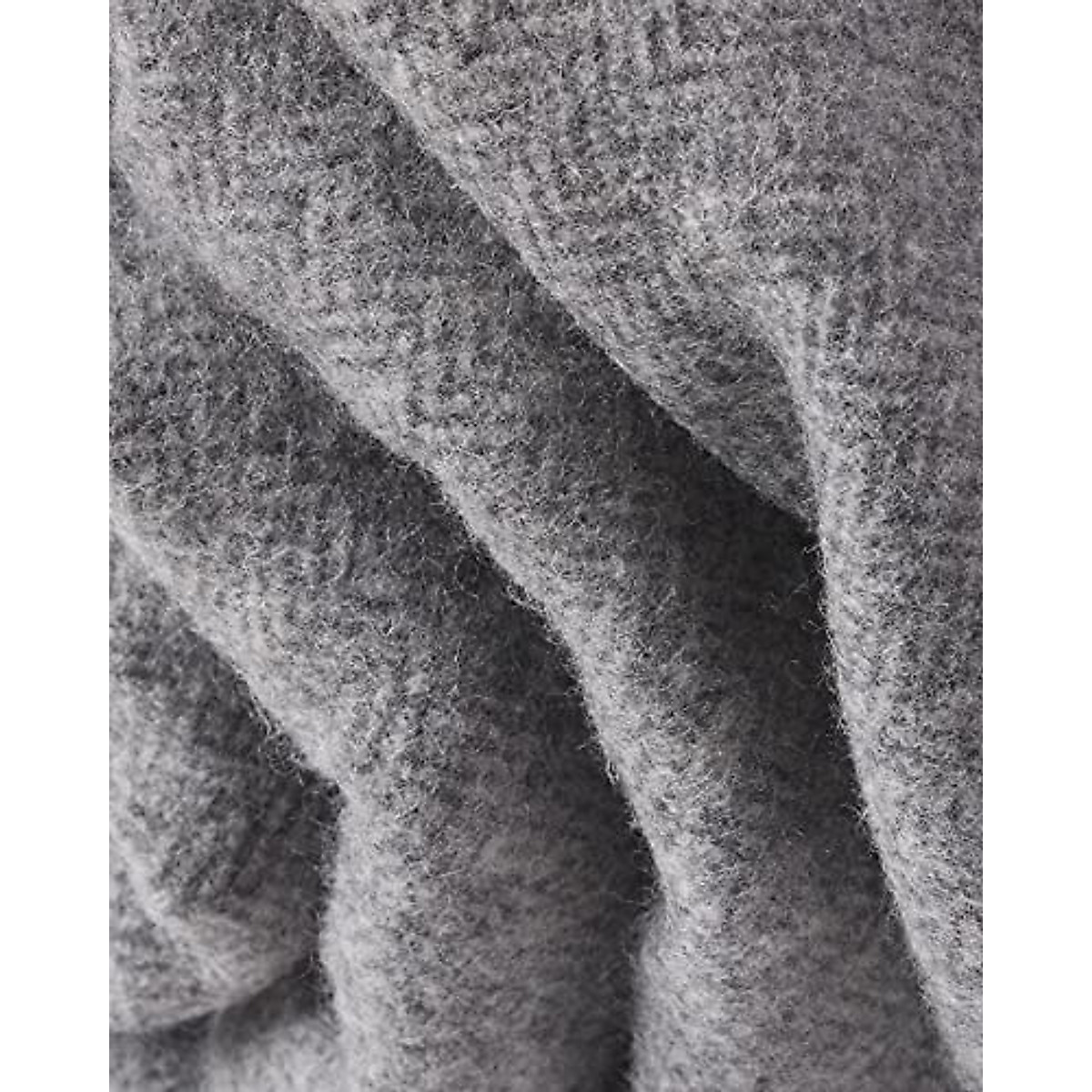 State Cashmere Herringbone Throw Blanket - Soft Accent Blanket for Couch, Sofa & Twin Standard Bed Made w/Merino Wool & Cashmere Sourced from Inner Mongolia - (Charcoal/Heather Grey, 90"x60")