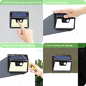 nipify Solar Outdoor Lights Motion Sensor [140 LED/12 Packs] Solar Security Motion Lights Outdoor with 3 Lighting Modes Solar Powered Lights Waterproof for Outside Wall Garden Fence Backyard Deck