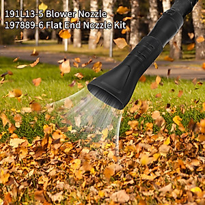 191L13-5 191B21-6 Blower Nozzle Adapter & 197889-6 Flat End Nozzle Attachment Kit for Makita X2 36V Hand held Blower, for XBU02Z XBU03 DUB362 Blower Narrow end profile, increasing air velocity