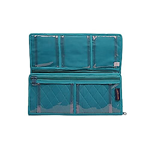 Yazzii Sewing Machine Feet Organizer Bag - Sewing Supply Organizer - Sewing Accessories Organizer with Pockets Aqua