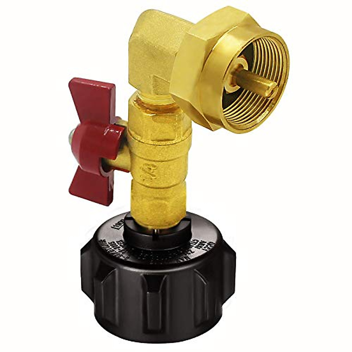 MCAMPAS Elbow Refill Adapter for 1lb Propane. Fits QCC1 Propane Tank 20 lb and 1 lb. Tank Throwaway Disposable Bottle Propane Refillable Gas. Propane Fitting Adapter Valve with On/Off Control Valve