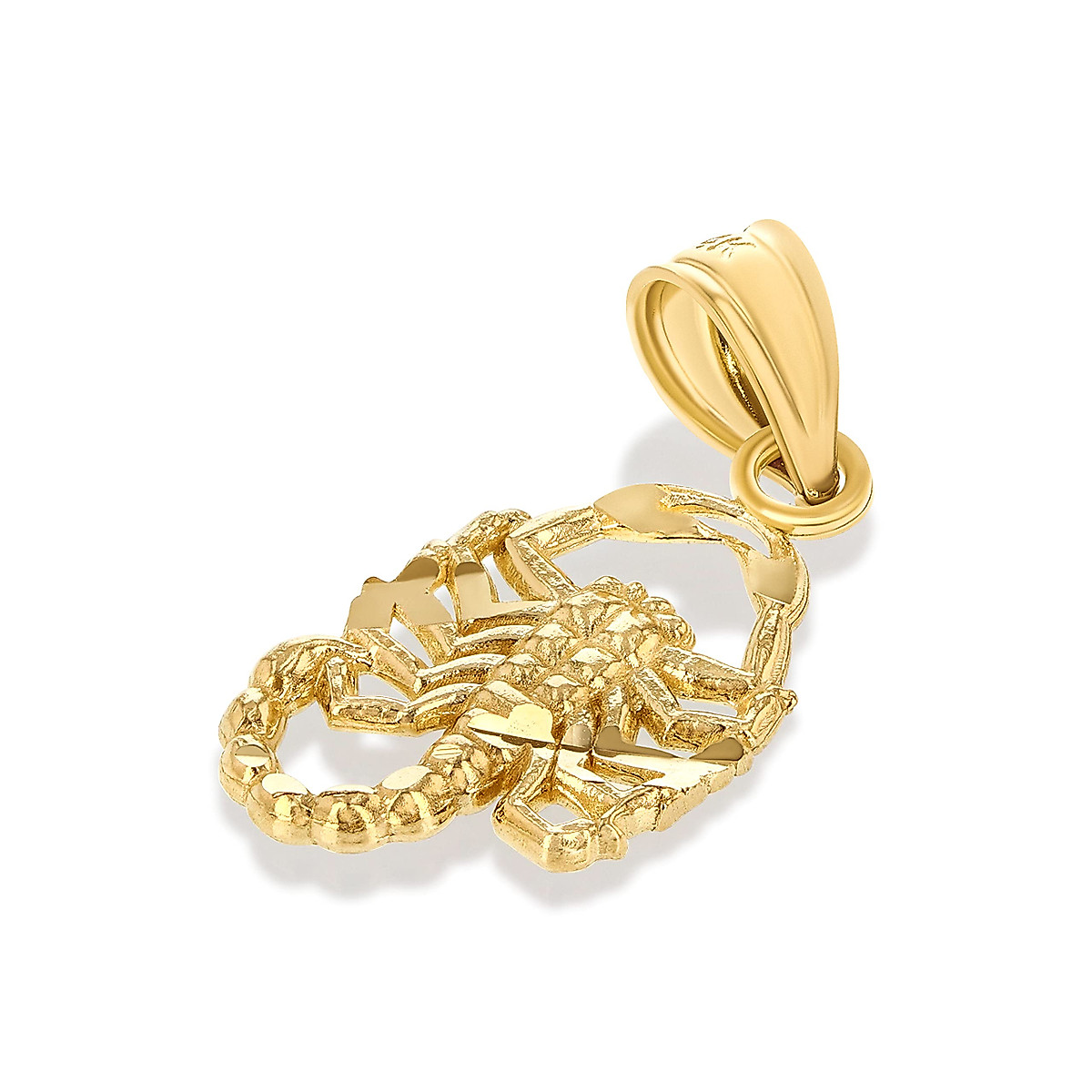 Ioka - 14K Yellow Gold Scorpion Pendant Tiny Size Zodiac Animal Sign Charm For Necklace or Chain