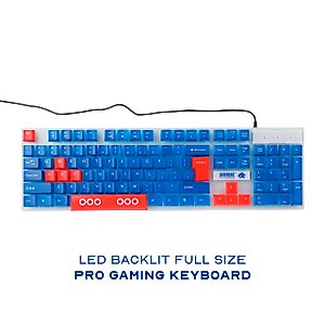 Sonic the Hedgehog 3 in 1 Gaming Set with LED Backlit Keyboard and Mouse, Cushioned Gaming Headset with Microphone. Perfect for Long Gaming Sessions, Comfort Grip, Ergonomic Mouse, Mechanical Keyboard