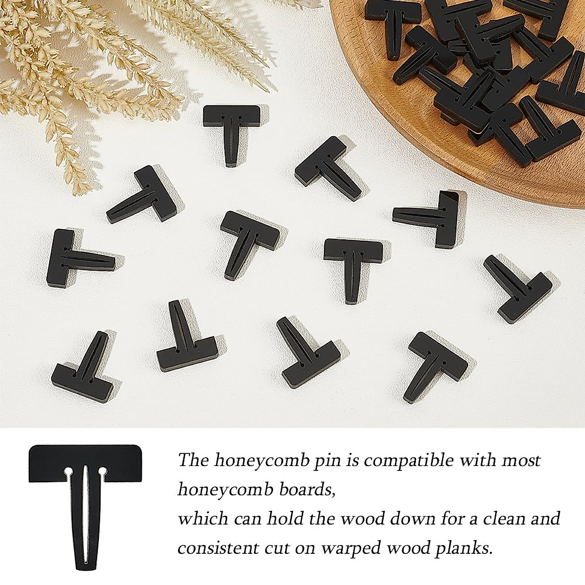 BENECREAT 40Pcs Acrylic Honeycomb Tray Pins, 0.86x0.96inch Laser Engraving Crumb Tray Pins Hold Down Pins with Laser Cutter and Engraver Machine for Accessories Compatible