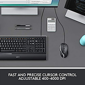 Logitech M500s Advanced Corded Mouse with Advanced Hyper-fast Scrolling & Tilt, Customizable Buttons, High Precision Tracking with DPI Switch, USB plug & play