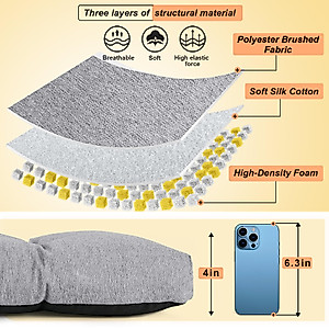 ROFIEJOX Bench Cushion 36 Inch - Polyester Brushed, High-Density Foam, Non-Slip Bottom, Soft Durable Indoor Tufted Long Seat Cushion for Window Garden Furniture (Grey, 36x14x4 Inch)