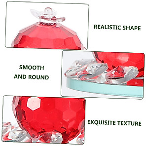Veemoon Crystal Fruit Plate Glass Fruit Bowl Desktop Decor Home Décor Fruit Tabletop Centerpiece Art Glass Apples Craft Glass Fruit Status Crystal Fruit Tray Crystal Fruit Tray Adornment