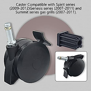 70360 Locking Caster with Insert for Weber Spirit Series 2009-2012, Genesis Series 2007-2011, and Summit Series Gas Grills 2007-2011, (Caster Diameter 2-7/8")