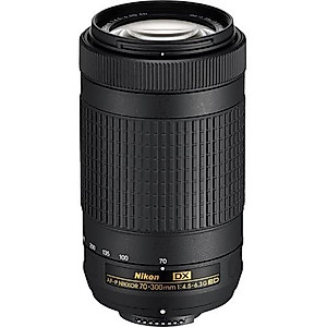 Nikon D7500 20.9 MP DSLR Camera Video Kit with AF-P 18-55mm VR Lens & AF-P 70-300mm ED VR Lens + LED Light + 32GB Memory + Filters + Macros + Deluxe Bag + Professional Accessories (Renewed)