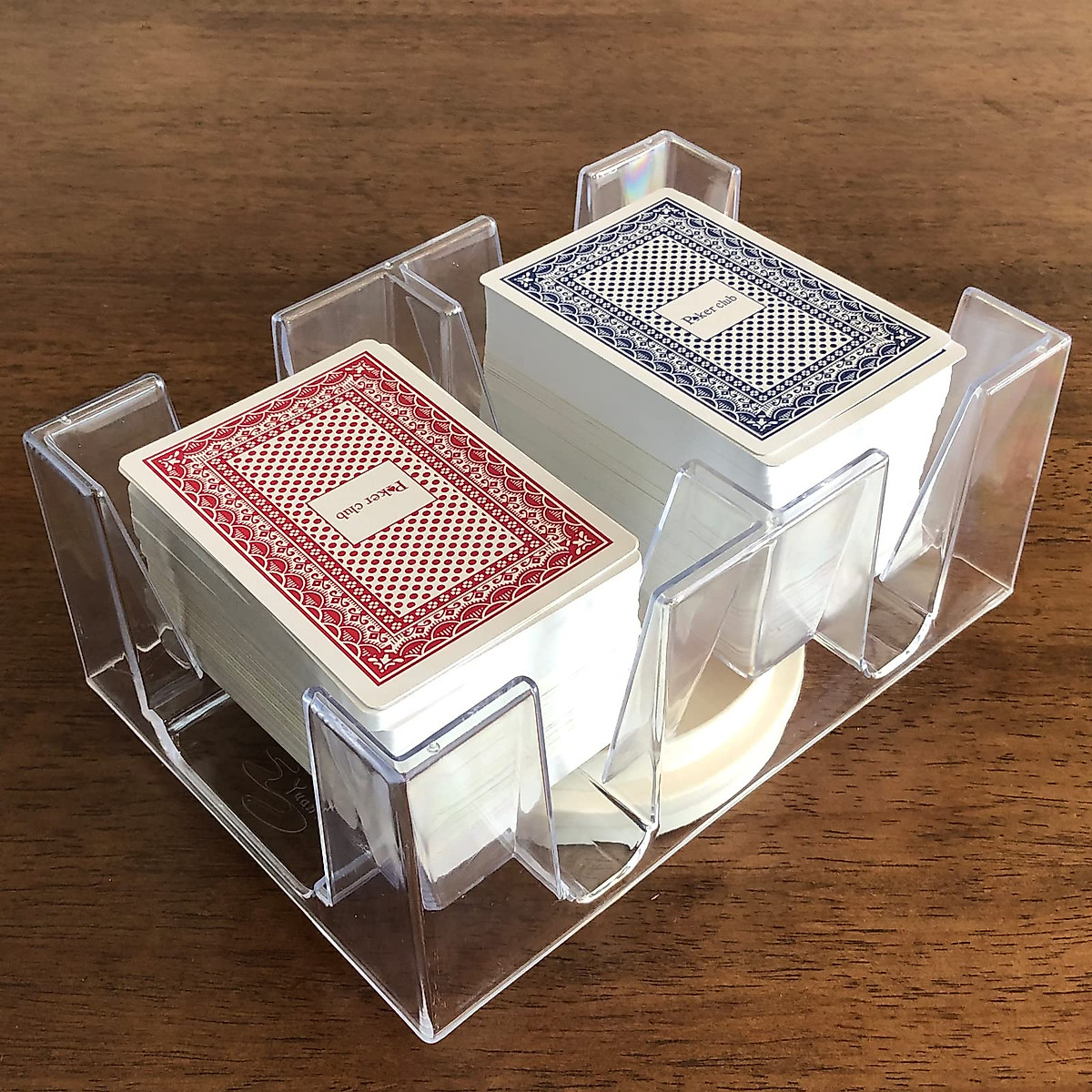 Yuanhe Canasta Playing Card Holder - 6 Deck Revolving Card Tray for Kids & Adults,Rotating Cards Holder for Poker, Canasta, Hand & Foot, Rummy,Go Fish,UNO Games