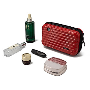 Mini Suitcase Crossbody Bag with Shoulder Strap, Hard Shell Cosmetic Travel Case, Hard Shell Cosmetic Bag,Mini Suitcase Purse with Removeable Wide Strap