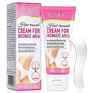 Intimate/Private Hair Removal Cream for Unwanted Hair in Leg, Underarms, Private Parts, Pubic & Bikini Area, Painless Flawless Depilatory Cream, Suitable for Women All Skin Types