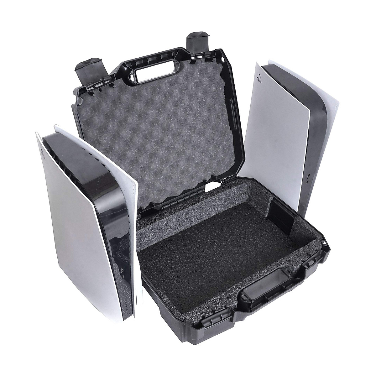 Case Club Compact Hard Carry Case - Fits Gen 1 PlayStation 5 (PS5) - Impact Resistant - Lockable - Laser Cut Foam - Made in USA