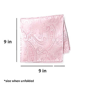tiemart Pattern Pocket Square (Pale Pink Clara Paisley)