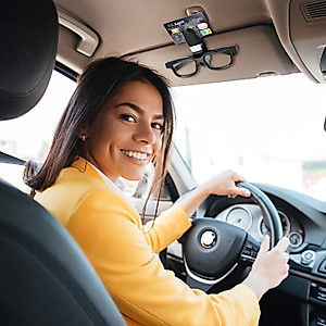 Boao 4 Pcs Sunglasses Holders for Car Sun Visor, Glasses Ticket Card Clip Mount Hanger, Double-Ends Clip 180 Degree Rotational Car Visor Accessories(Silver)