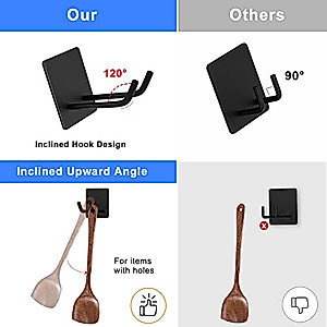 FUMAX Adhesive Hooks, 304 Stainless Steel Wall Towel Hooks, Heavy Duty Self Adhesive Sticky Hooks for Hanging Towel Robe Hat Coat Key