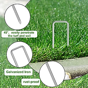 Whonline 60pcs 12 Inch Ground Stakes, 11 Gauge Landscape Staples Heavy Duty Garden Stakes for Securing Lawn Fabric, Tent, Weed Barrier, Irrigation Tubing