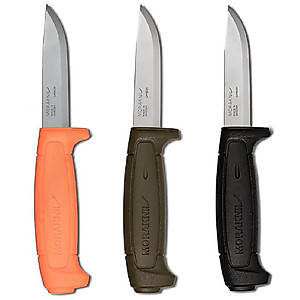Morakniv Basic 511 Fixed Blade Knife w/Molded Polymer Sheath Black, Green & Orange Combo