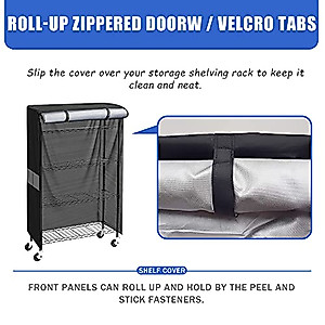 MOLLYAIR Shelf Cover, shelf covers for wire shelving, Suitable for Rack 36 "L x 14 "W x 54 "H, Black