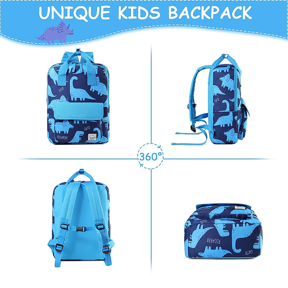 VASCHY Boys' Daypack Backpacks, Deep Blue