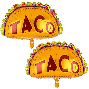2 Pcs Mexico Taco Big Mylar Foil Balloon Mexican Final Fiesta Theme Party Baby Shower Decoration