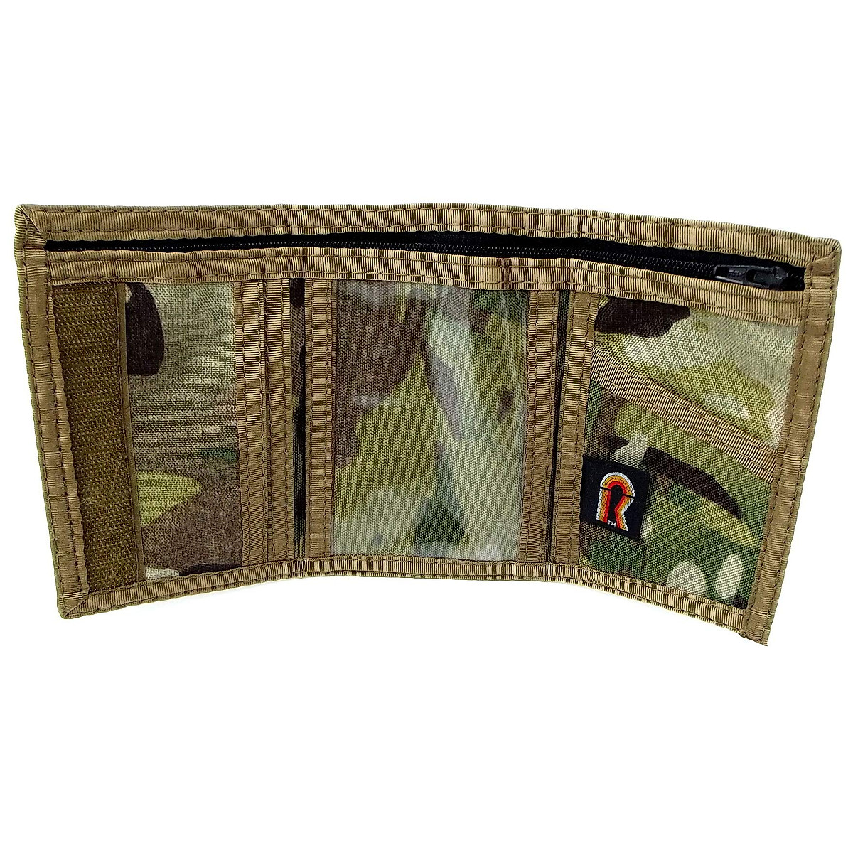 Rainbow of California Military Camouflage Trifold ID Wallet. Outside & Inside ID Hook n Loop. USA Made (Multi-Cam)