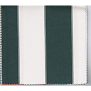 ad fabric Waterproof Outdoor Canvas Stripes Fabric Per Yard 60 Inches Wide, Hunter Green/Off White