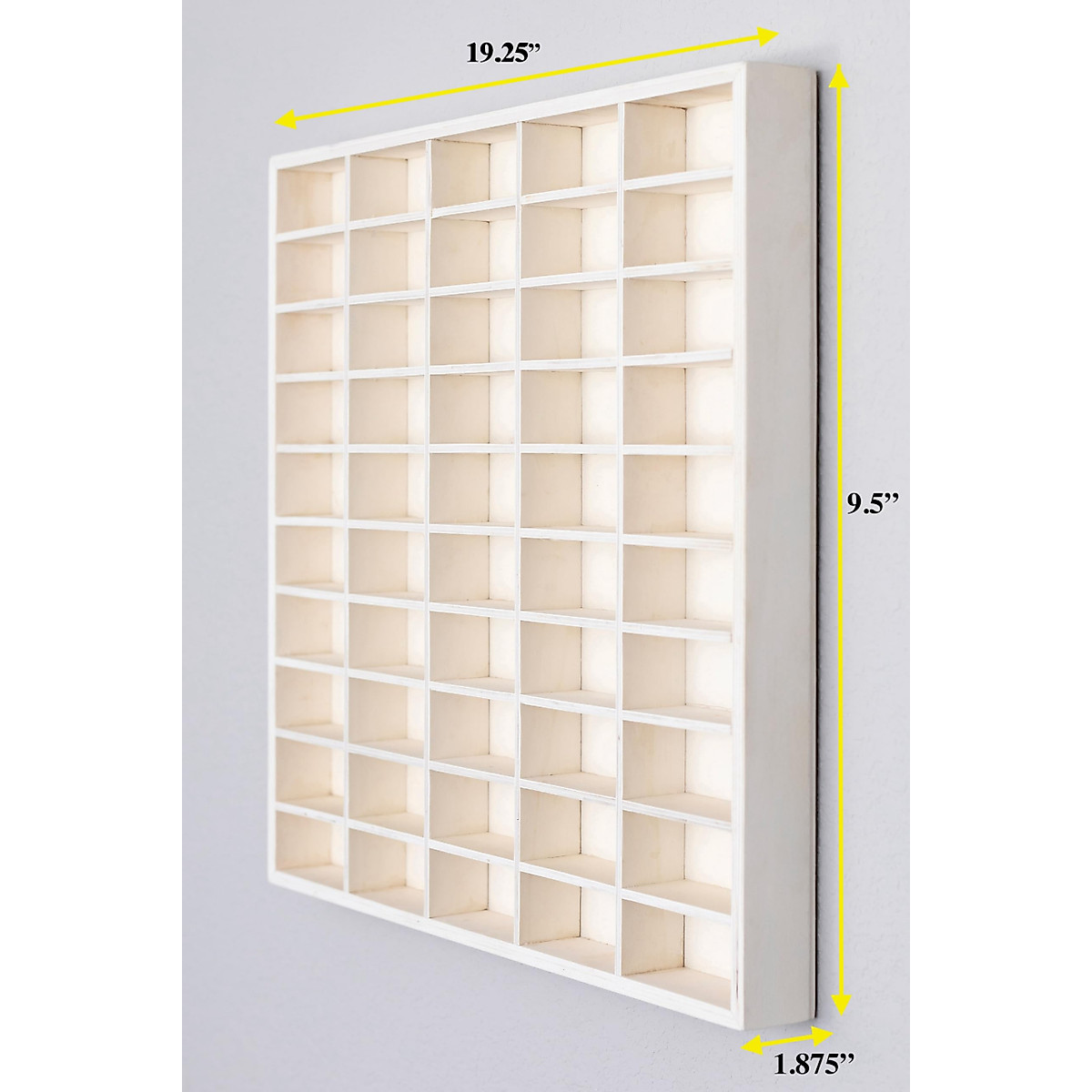 Rustic Roots Car Display Shelf - Wooden Wall Mount Hot Wheels, Matchbox, and Diecast Case for 50 Cars