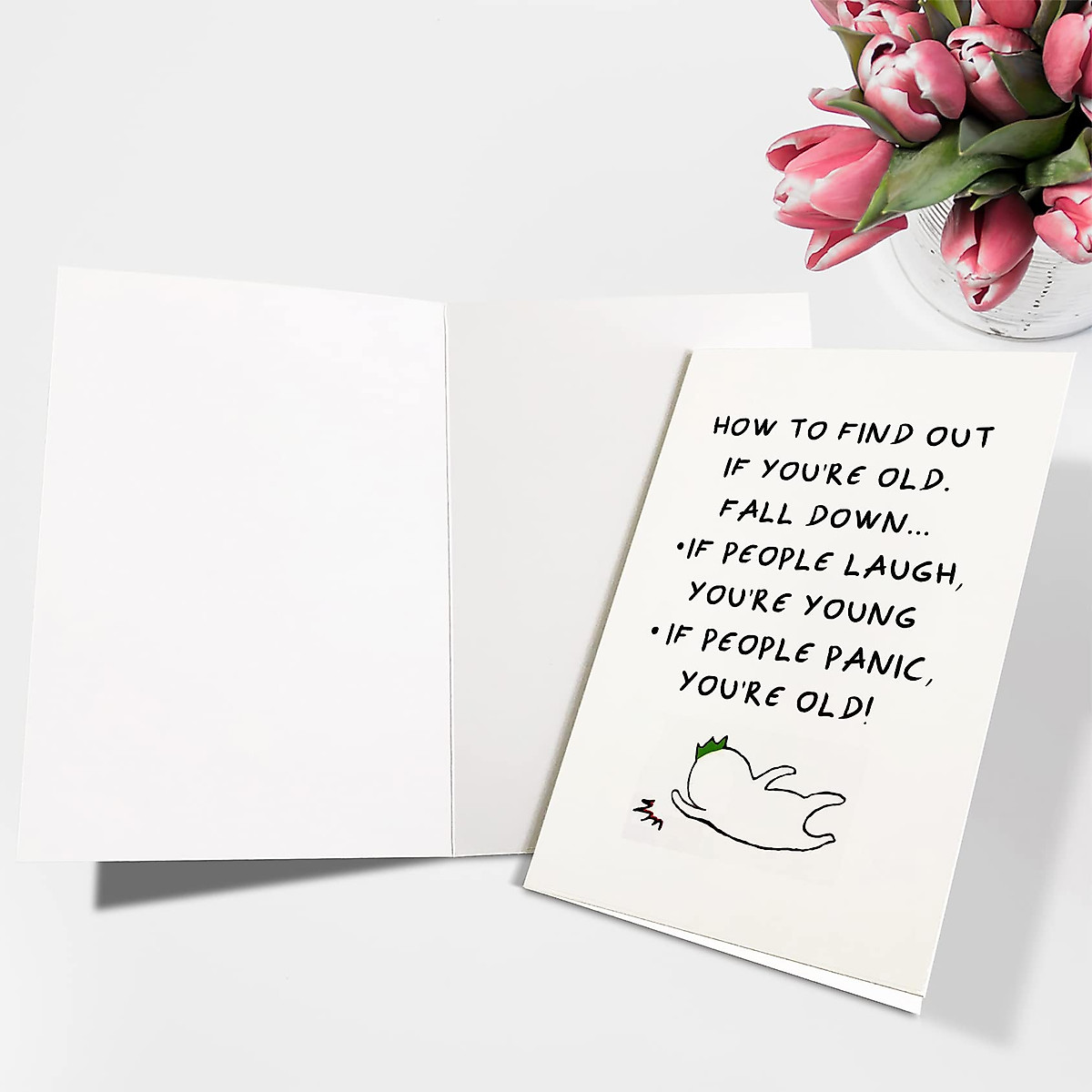 Funny Birthday Greeting Card, Happy Birthday Card for Men Women, Humorous Bday Card, How to Find Out If You’re Old