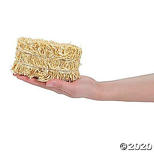 Small Natural Hay Bale - Measures 5 Inch - Fall Harvest and Halloween Crafts - 1 Piece