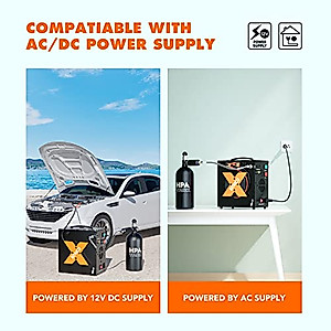 PCP Air Compressor 4500Psi/30Mpa High Pressure Air Compressor for Paintball/Scuba Tank, Oil-Free & No-noise & Auto-Shut off Air Compressors for Air Rifle/PCP Air-Gun, Powered by 12V DC or 110V-220V AC