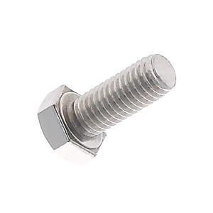 Yinpecly 2Pcs 304 Stainless Steel Left Hand Hex Bolt M8×1.25mm Pitch 0.79 inch Length Hex Head Screw Bolts Silver Fully Threaded Hex Tap Bolts