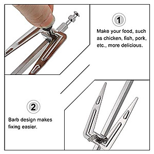 SENTOP Stainless Steel Air Fryer Fork, Roast Chicken Fork Fish Meat Grilling Fork, Air Fryer Accessories Grill Fork for BBQ Home Kitchen Outdoor Camping